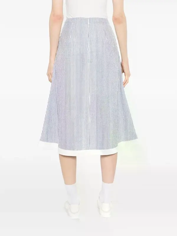 AGNES B. Striped Midi Skirt