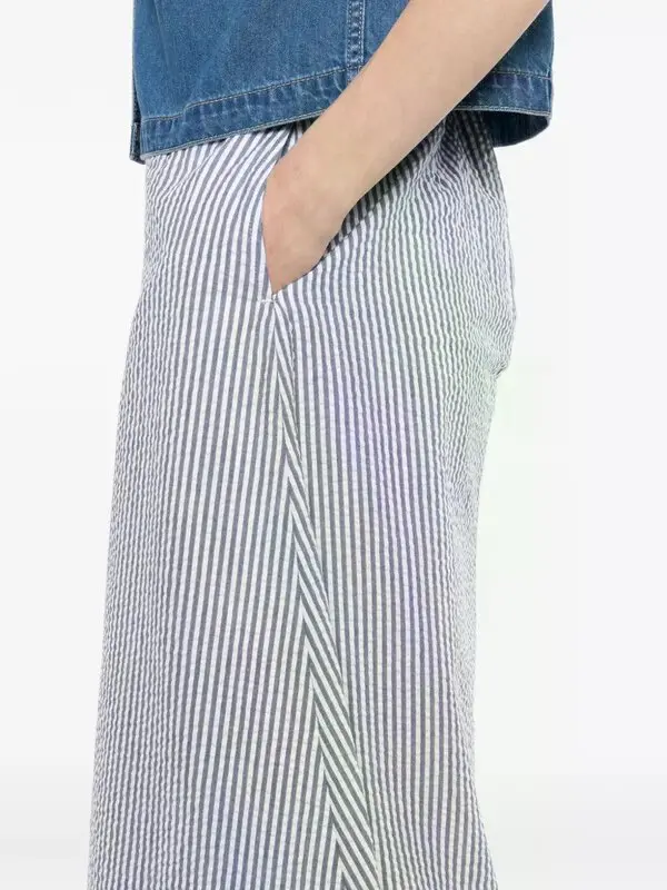AGNES B. Striped Midi Skirt