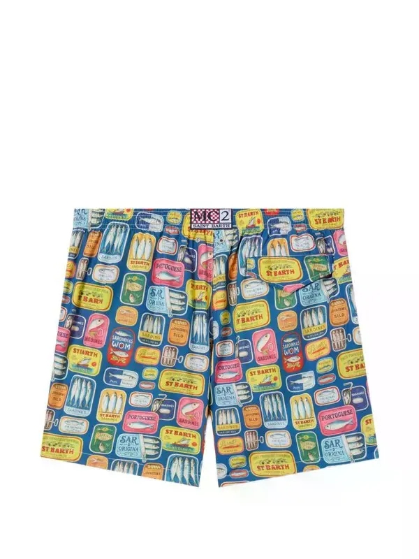 MC2 SAINT BARTH Printed Swim Shorts - Blue