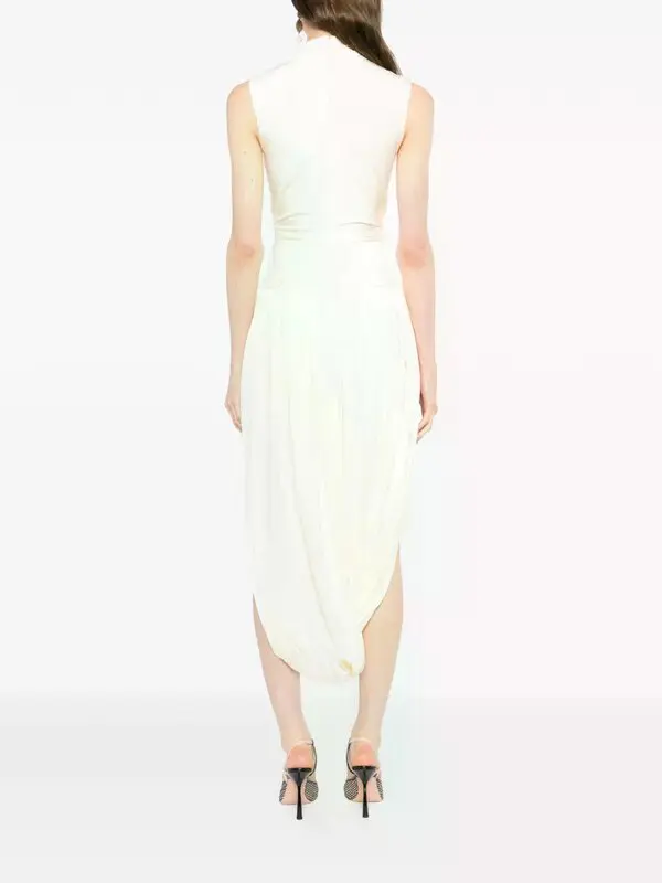 SELF-PORTRAIT Wrap Midi Dress - Neutrals