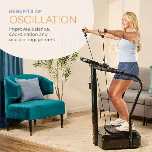 LIFEPRO Rhythm Vibration Plate Exercise Machine With Handles Heart Sensors