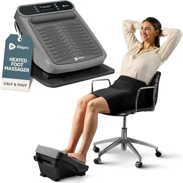 LIFEPRO Vibracare Foot Massager For Neuropathy - Gray With Heat