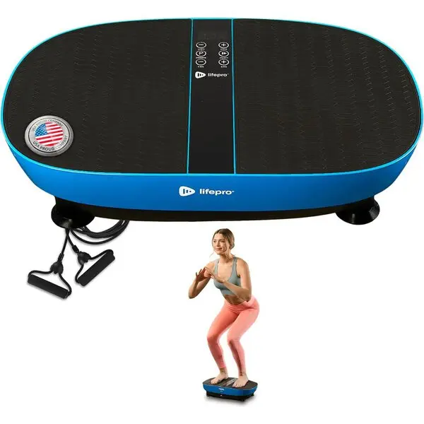 LIFEPRO Vibrapulse Vibration Plate Exercise Machine For Lymphatic Drainage & Toning - With Ems Pad