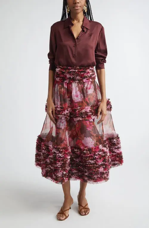 Zimmermann Luna Silk Satin Button-up Shirt