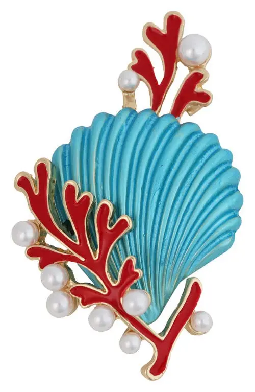 PANACEA Shell Brooch - Turquoise