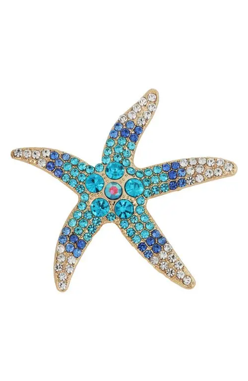 PANACEA Crystal Starfish Brooch - Blue