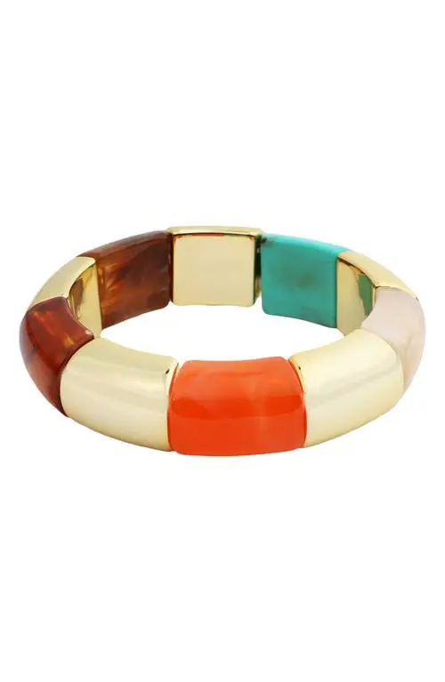 PANACEA Resin Stretch Bracelet - Gold Multi