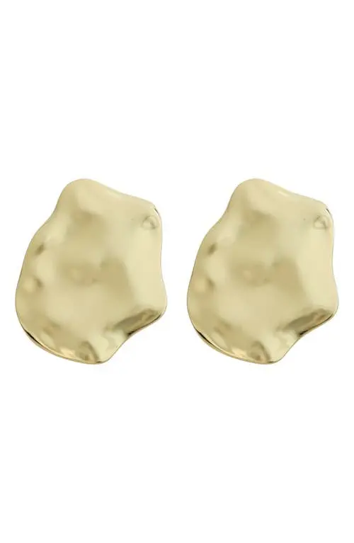 PANACEA Hammered Organic Drop Earrings - Gold