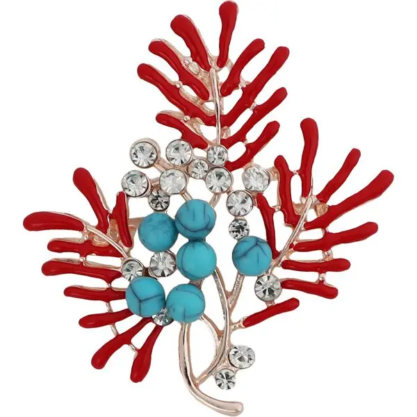 PANACEA Coral Brooch - Red