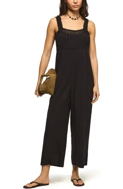 Lucky Brand Lace Yoke Wide Leg Jumpsuit