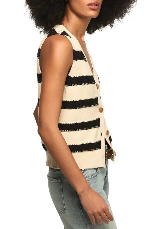 Lucky Brand Striped Sweater Vest - Whitecap Gray