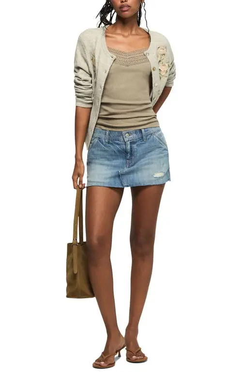 Lucky Brand Lace Trim Tank - Dusty Olive