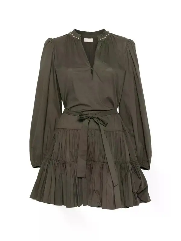 Liu Jo Long Sleeve Ruched Mini Dress - Green