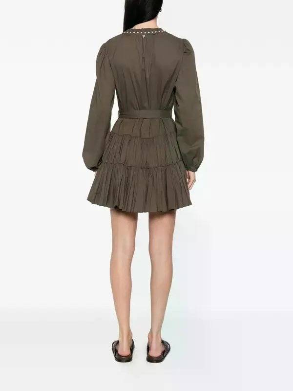 Liu Jo Long Sleeve Ruched Mini Dress - Green