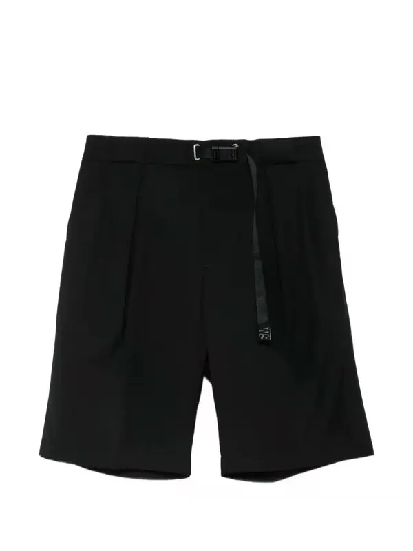 WHITE SAND Pleated Shorts - Black