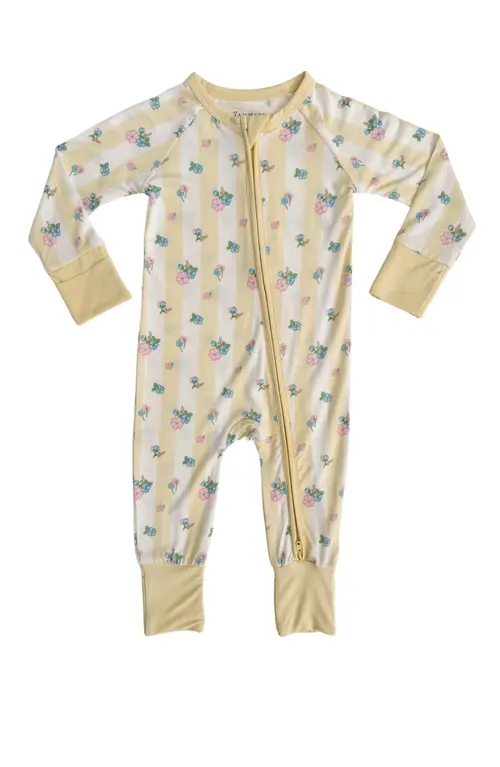 IN MY JAMMERS Harper Zipper Romper - Yellow/floral