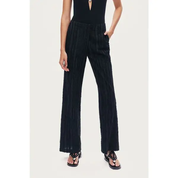 NOCTURNE Textured Relaxed-fit Pants