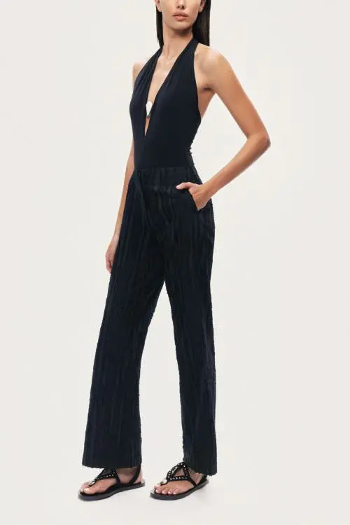 NOCTURNE Textured Relaxed-fit Pants