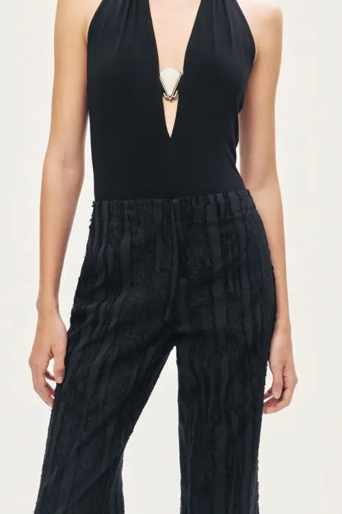 NOCTURNE Textured Relaxed-fit Pants
