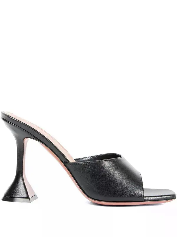 Amina Muaddi Lupita Square Toe Mules - Black