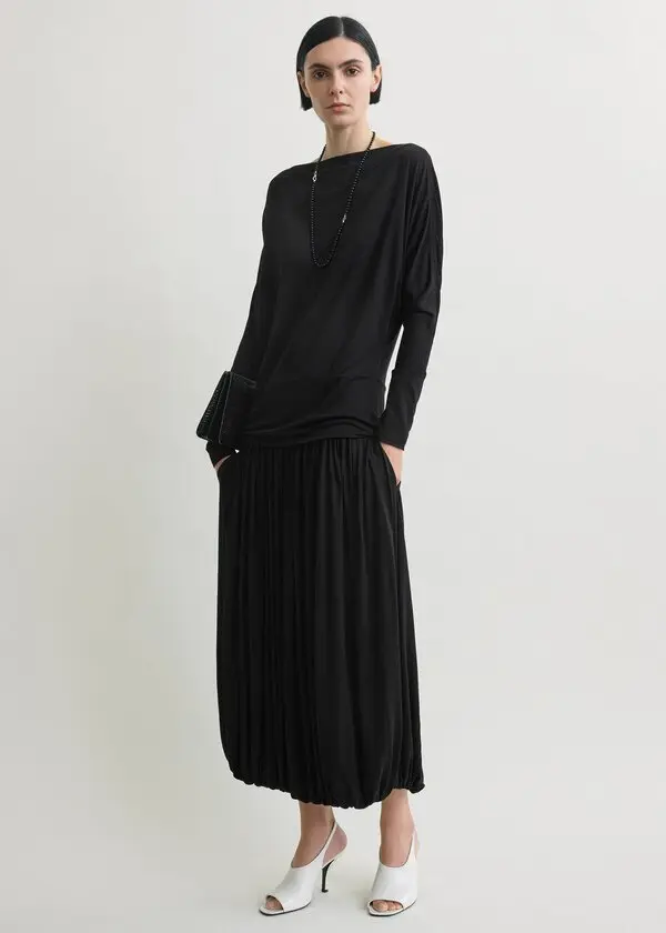 TOTEME Boatneck Jersey Top - Black
