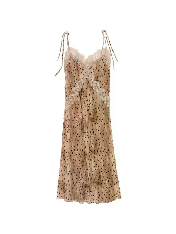 Bimba Y Lola Polka-dot Midi Dress - Neutrals