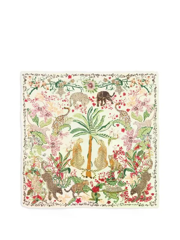 Bimba Y Lola Jungle-print Scarf - Neutrals