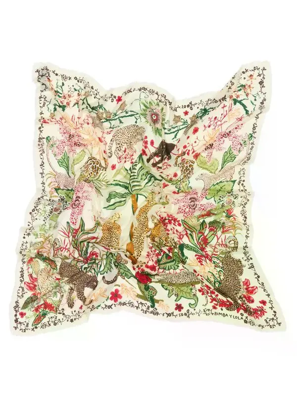 Bimba Y Lola Jungle-print Scarf - Neutrals