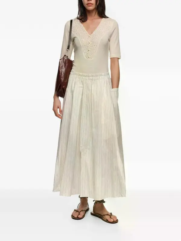Bimba Y Lola Striped Midi Skirt
