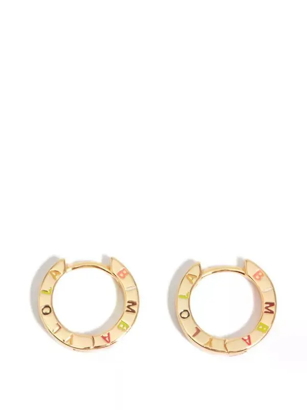 Bimba Y Lola Coloured Logo Clip-on Hoop Earrings - Gold