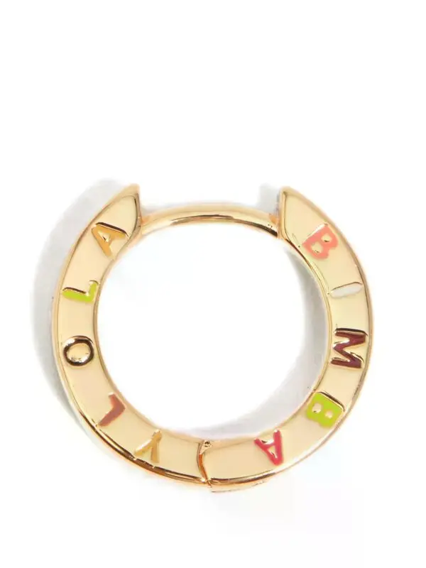 Bimba Y Lola Coloured Logo Clip-on Hoop Earrings - Gold