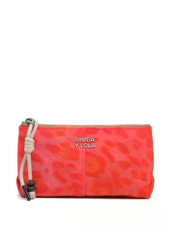Bimba Y Lola Leopard-print Zip-up Wallet - Orange