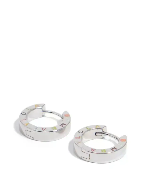 Bimba Y Lola Engraved-logo Hoop Earrings - Silver