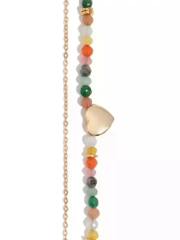 Bimba Y Lola Tone Beaded Heart Pendant Necklace