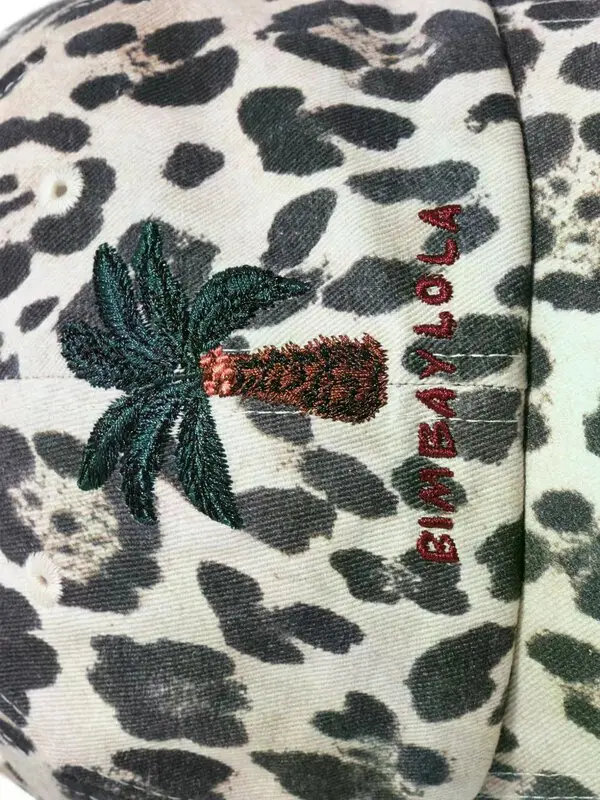 Bimba Y Lola Animal Print Cotton Cap - Neutrals