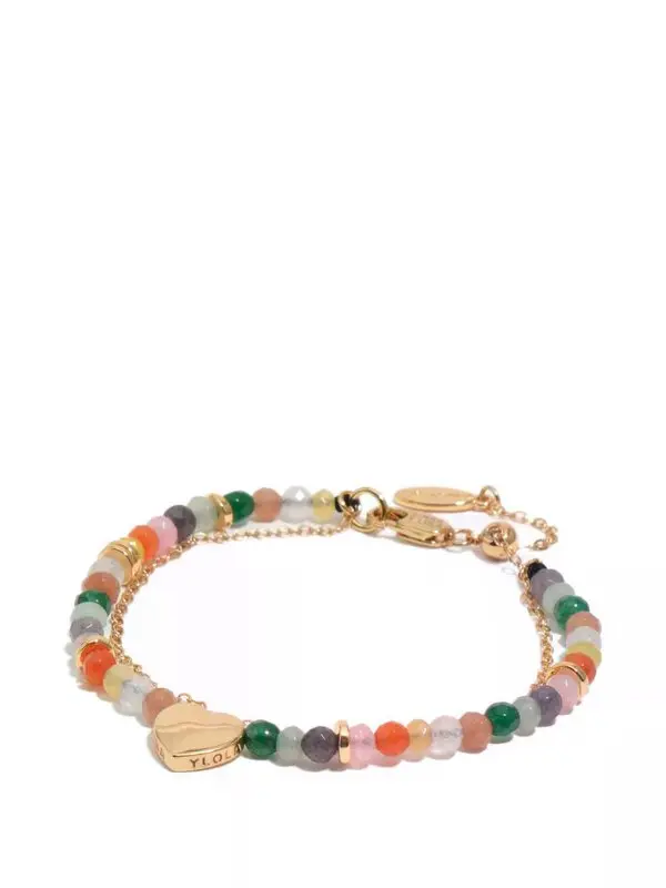 Bimba Y Lola Beaded Heart Charm Bracelet - Gold