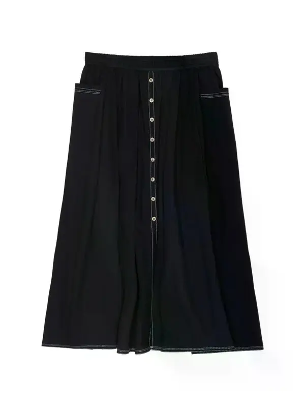 Bimba Y Lola Button-front Midi Skirt - Black
