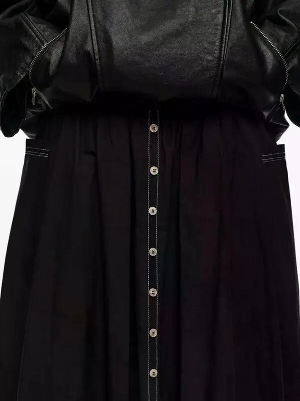 Bimba Y Lola Button-front Midi Skirt - Black