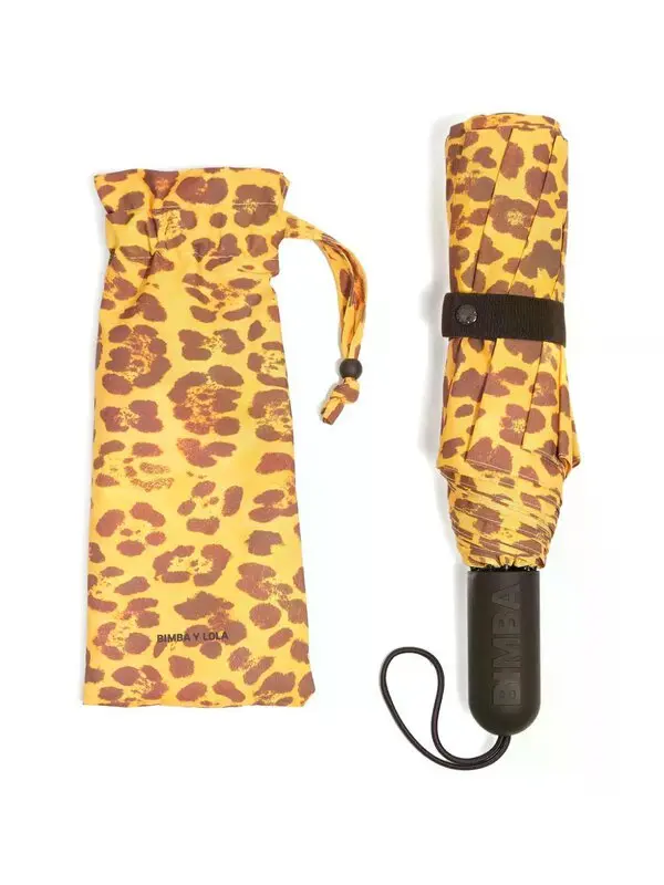 Bimba Y Lola Leopard-print Umbrella - Yellow