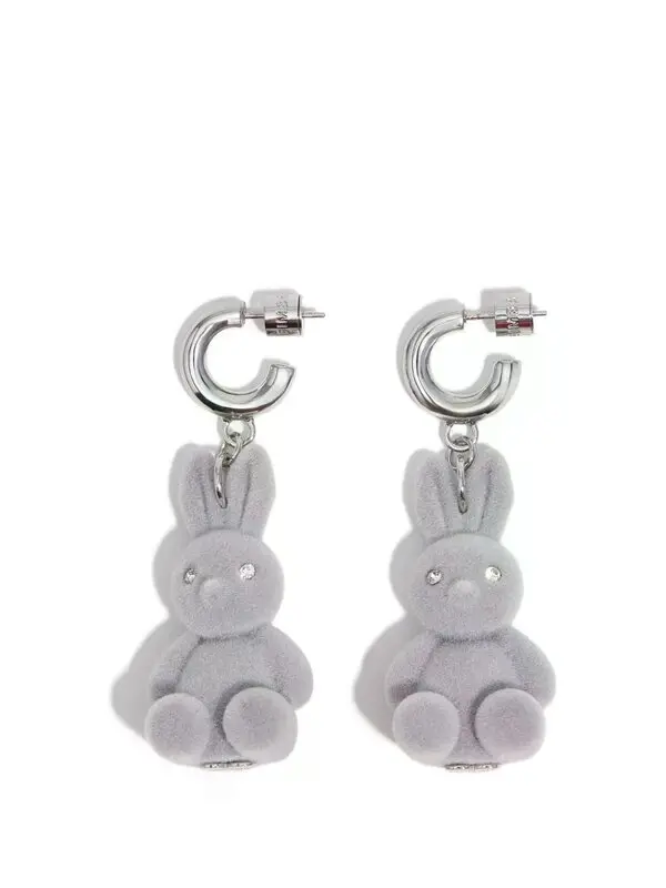 Bimba Y Lola Rabbit Charm Hoop Earrings - Silver