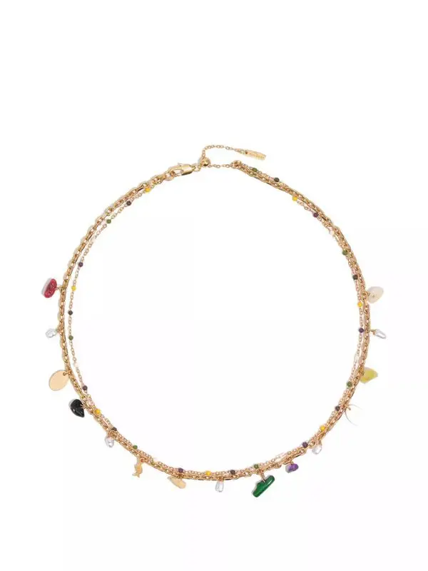 Bimba Y Lola Charm Beaded Necklace - Gold