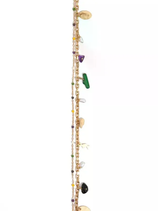 Bimba Y Lola Tone Layered Charm Beaded Necklace