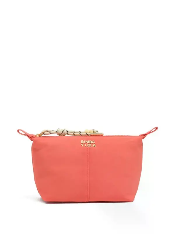 Bimba Y Lola Logo Plaque Makeup Bag - Orange