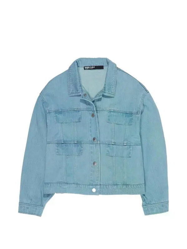 Bimba Y Lola Cropped Denim Jacket - Blue