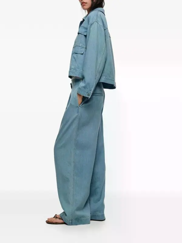 Bimba Y Lola Cropped Denim Jacket - Blue