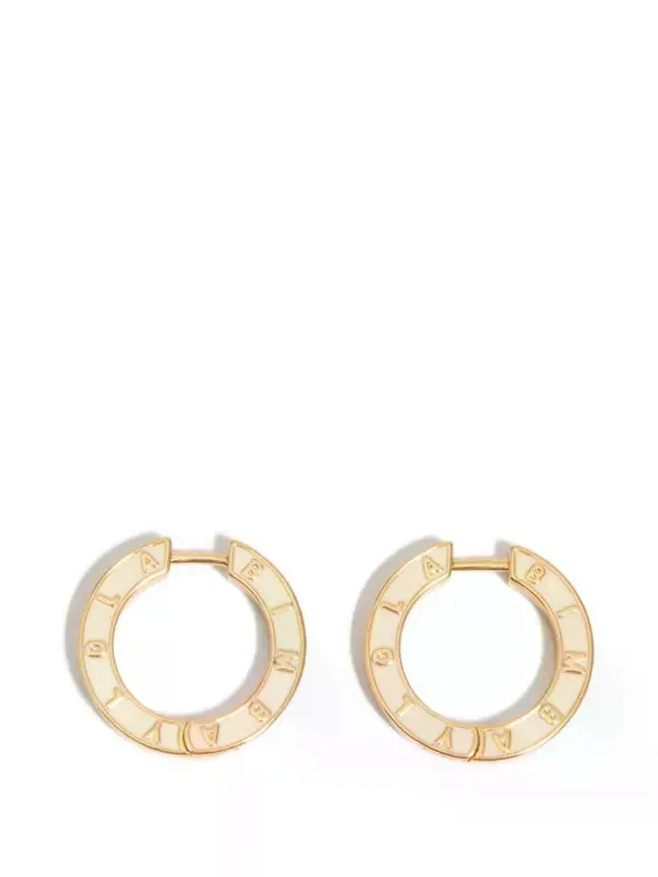 Bimba Y Lola Engraved Logo Hoop Earrings - Gold