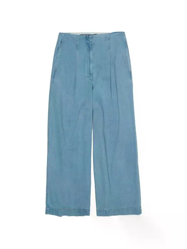 Bimba Y Lola Pleated Wide Leg Trousers - Blue