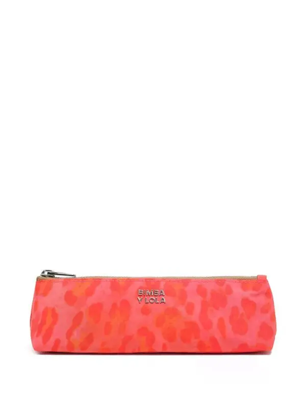 Bimba Y Lola Leopard Print Zip Pouch - Pink