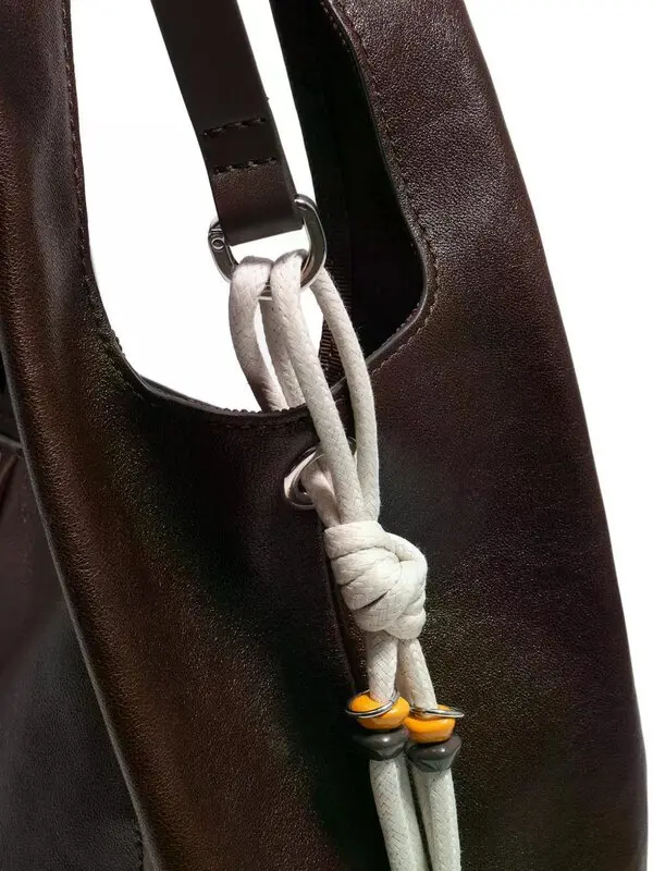 Bimba Y Lola Leather Shoulder Bag With Tassel - Brown