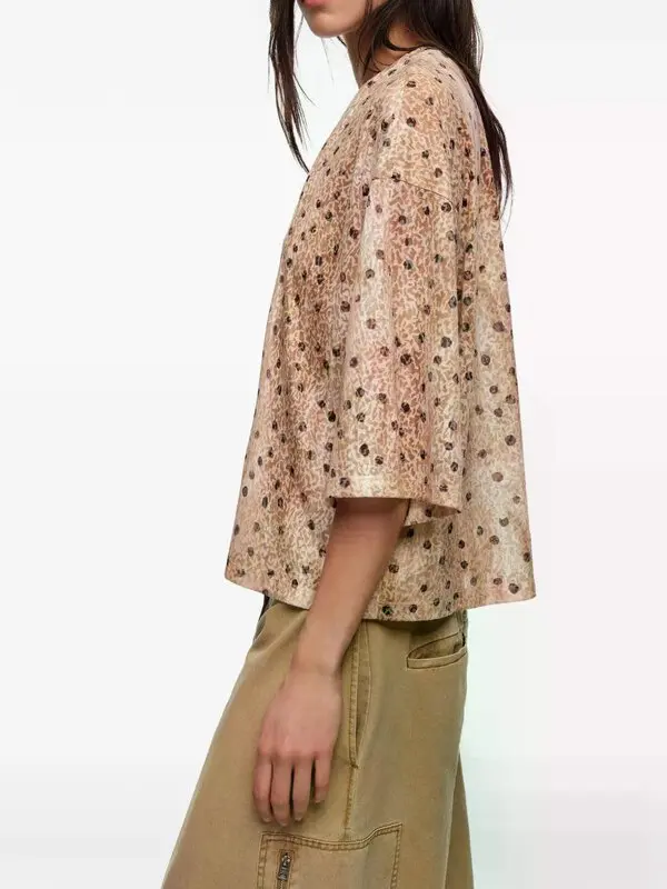 Bimba Y Lola Watercolor Dots Boxy Devoré T-shirt